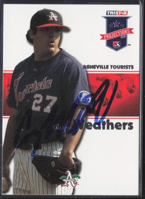 2008 TriStar Projections Casey Weathers RC On Card Auto #160 Asheville ...
