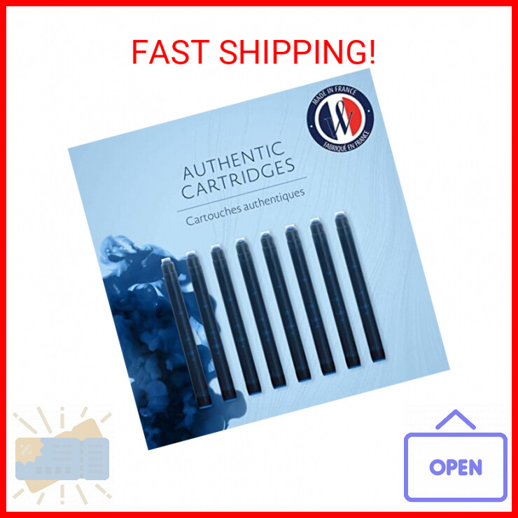 Waterman Fountain Pen Ink Cartridges, Long, Mysterious Blue, 8 Count | eBay