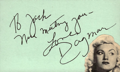 Dagmar Signed Auto 3x5 Index Card The Dagmar Story | eBay