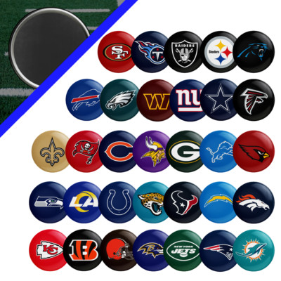 NFL Team Magnets 2.25" FULL SET/ALL 32 TEAMS-Fan-Standings-Fridge-Man ...