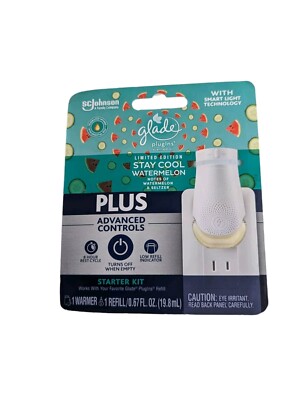 Glade PlugIns Plus Air Freshener Starter Kit- Warmer & Watermelon ...