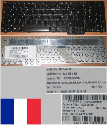 French AZERTY Keyboard ACER AS7000 ZK2 NSK-AF30F 9J.N8782.R0F | eBay