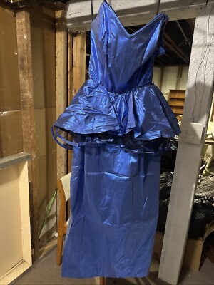 1988 Vintage Prom Dress Blue Metallic Size 6 | eBay