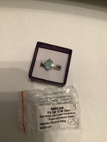 BP Bomb Party RBP 8208 It’s Got To Be Glam Sz 7 LC Aquamarine Rhodium ...