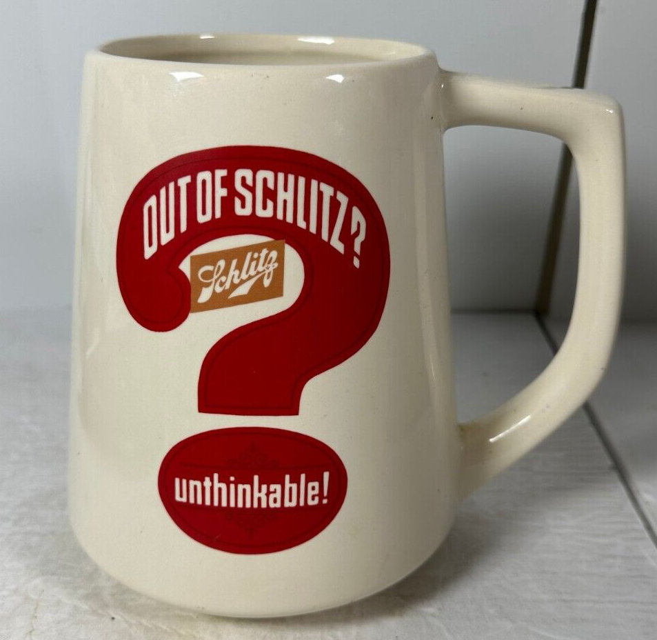 Vintage Large 2 Liter Beer Mug Stein OUT OF SCHLITZ UNTHINKABLE ...