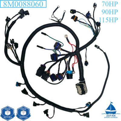 8M0088060 For MERCURY 70HP 90HP 115HP 4-Stroke Outboard ENGINE Wiring ...