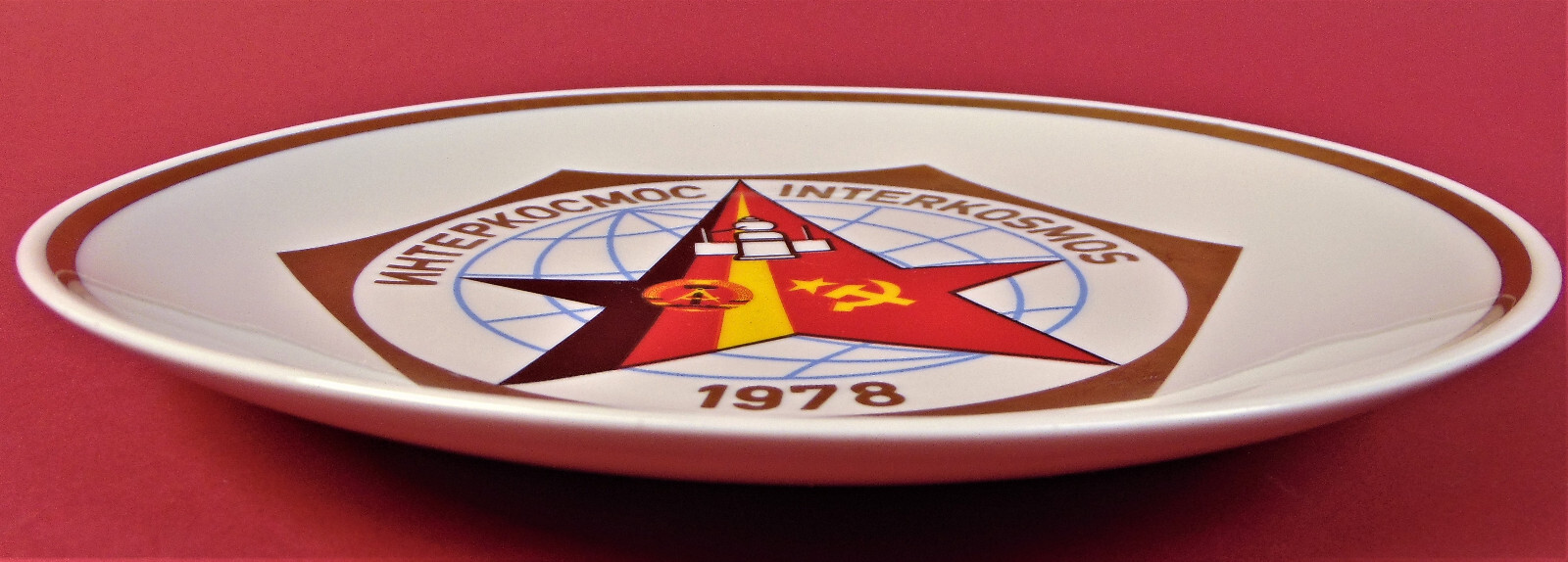 East German Soviet Interkosmos Space Program Memorial Plate Cosmonaut ...