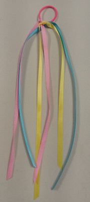Ponytail Tie, Streamers, Yellow, Pink, Blue, Girls, Ribbons, Hair ...