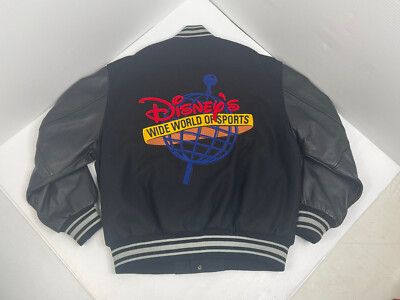 1997 VINTAGE WALT DISNEY WORLD CAST MEMBER LEATHER BOMBER JACKET SIZE ...