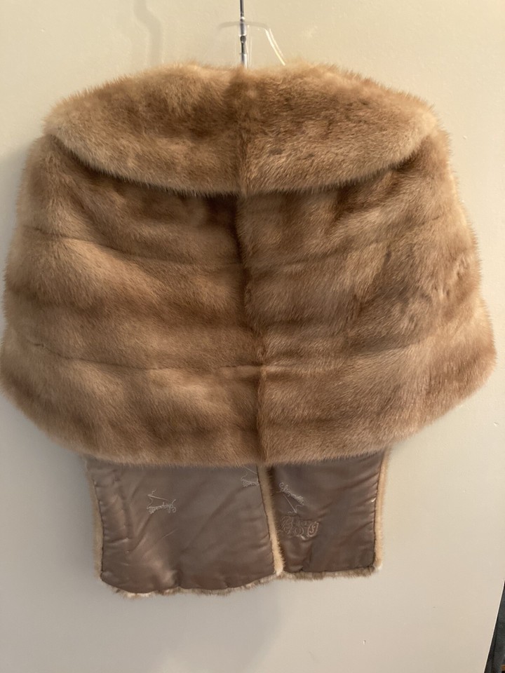 Vintage Elsa Schiaparelli Couture Designer Pastel Mink Fur Stole Cape Capelet | eBay