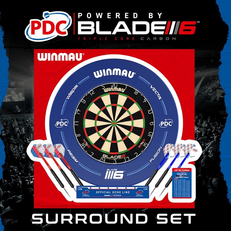 Dartboard Surround Set Winmau PDC Steeldarts Abwurflinie Blade 6 Steel ...