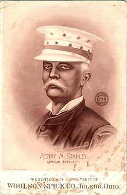 Henry M. Stanley African Explorer Lion Coffee Trade Card 4.25 x 6.5 -B1 ...