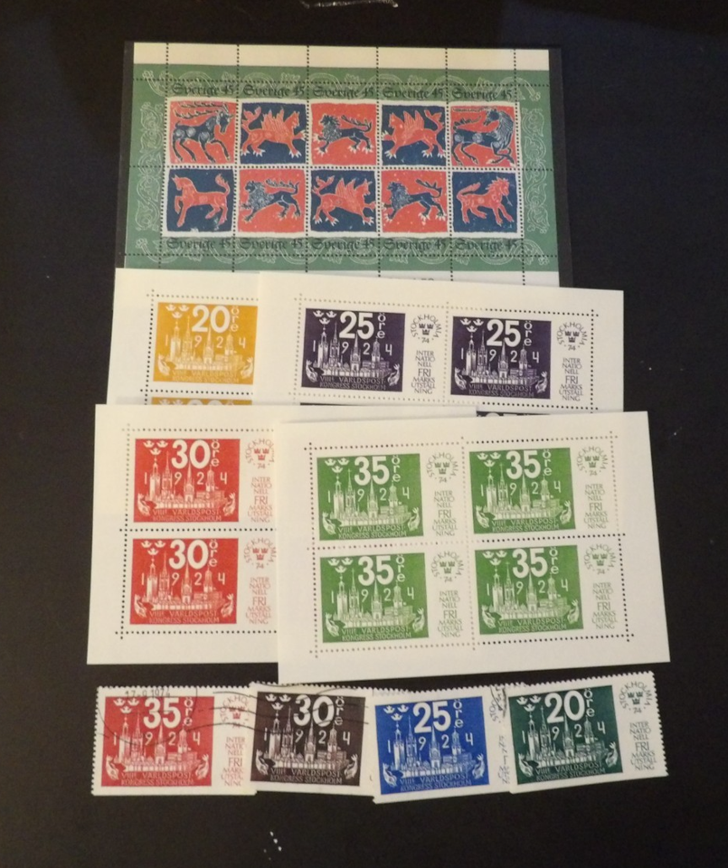 SWEDEN 1974 COMMEMORATIVE COMPLETE STAMP YEAR SET USED SET OF 47 SHEETS ...