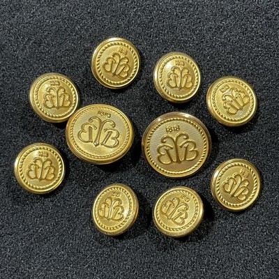 Brooks Brothers Replacement Buttons Set of 10 Gold Brass BB 1818 Logo ...