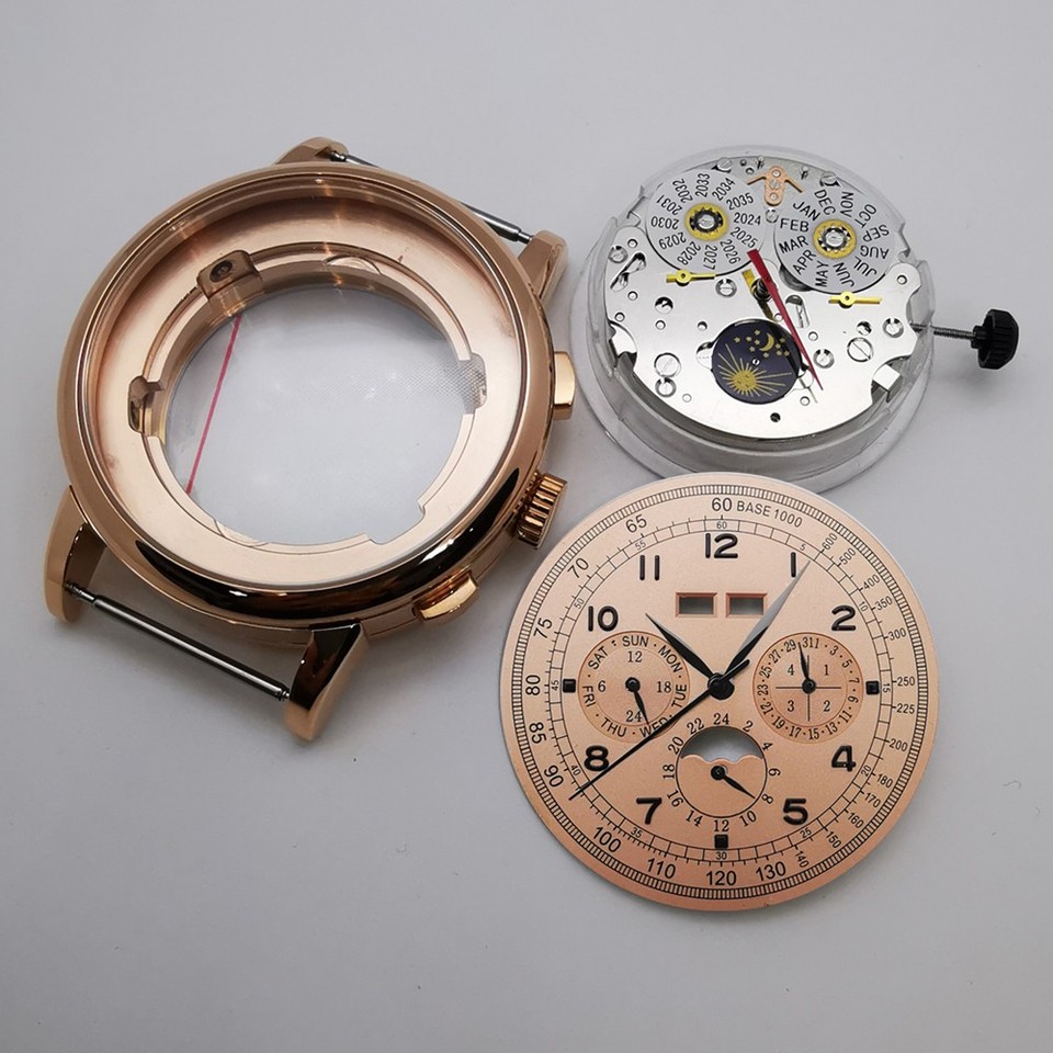 42mm Men's Watch Parts Blank Watch Case Dial Hands with ST1655 movement ...