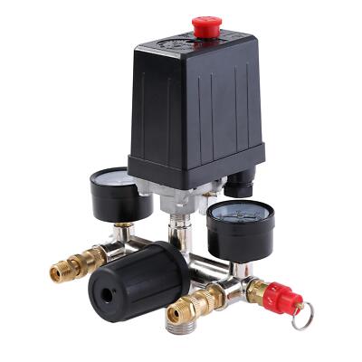 Air Compressor Pressure Control Switch with Valve Gauges Regulator ...