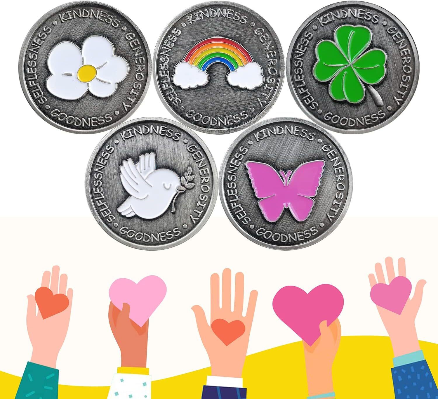 Set of 5 Kindness Coins Token of Appreciation Kindness Pass It On Thank ...