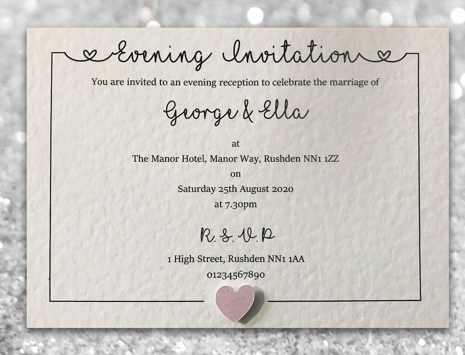Wedding Invitations / Evening Reception Invites Personalised with ...