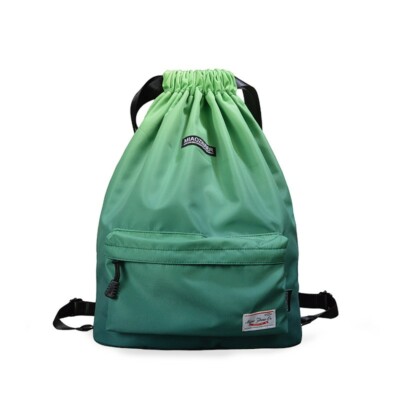 Gym Fashion Drawstring Backpack Water Resistant String Nylon Shoulder ...