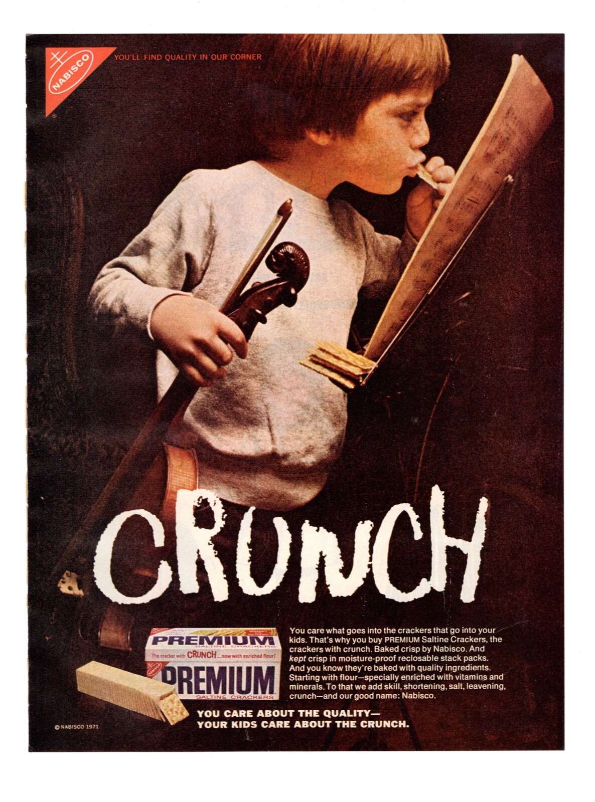 Vintage 1970s mag print ad PREMIUM Saltine Crackers CRUNCH kitchen ...