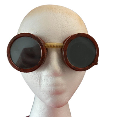 Vintage Welding Eyecup Goggles Green Lenses Steampunk Safety Bakelite ...