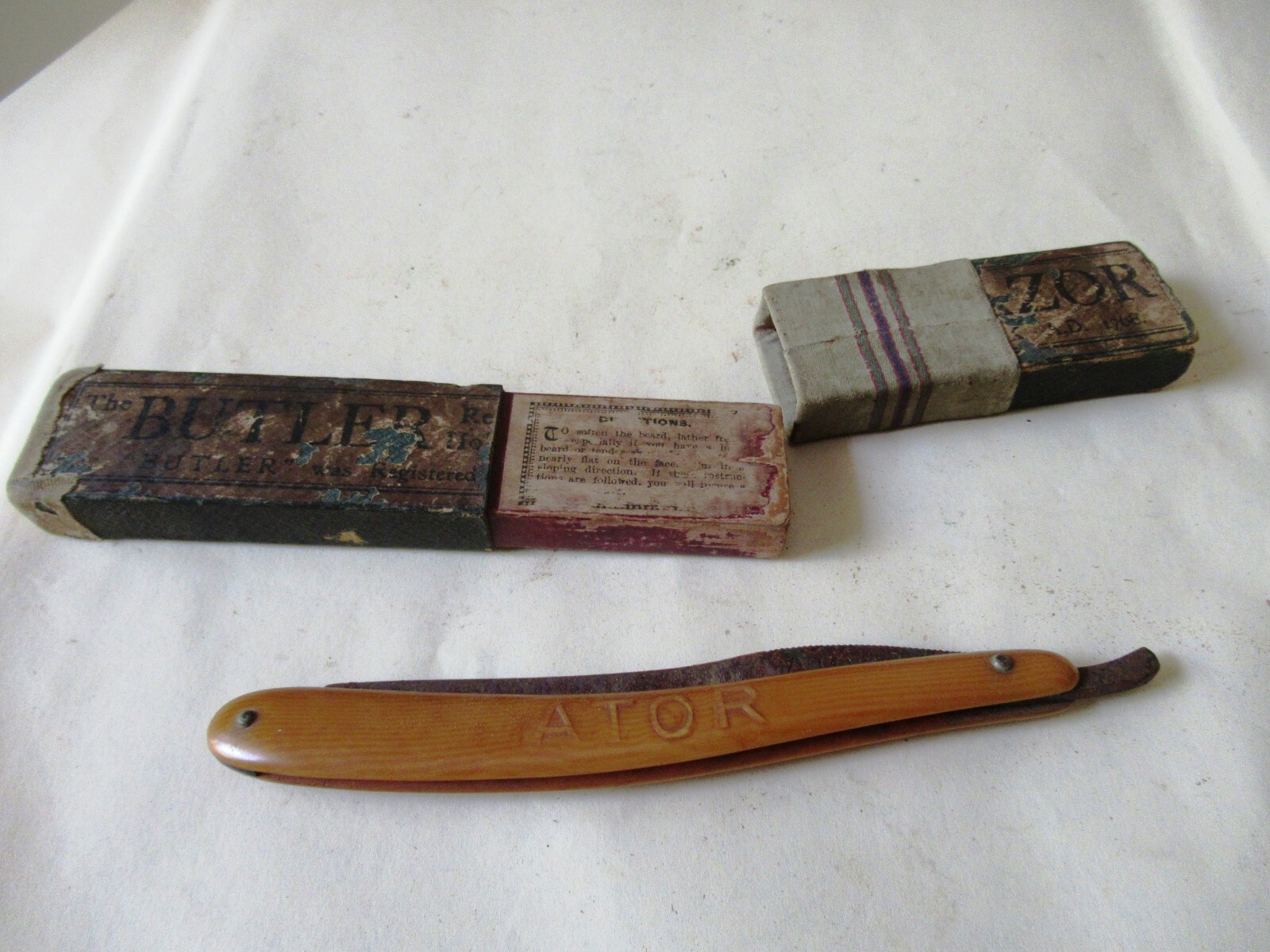 A German Straight Razor Ator Brand Antique Barber Shop Shaving ...