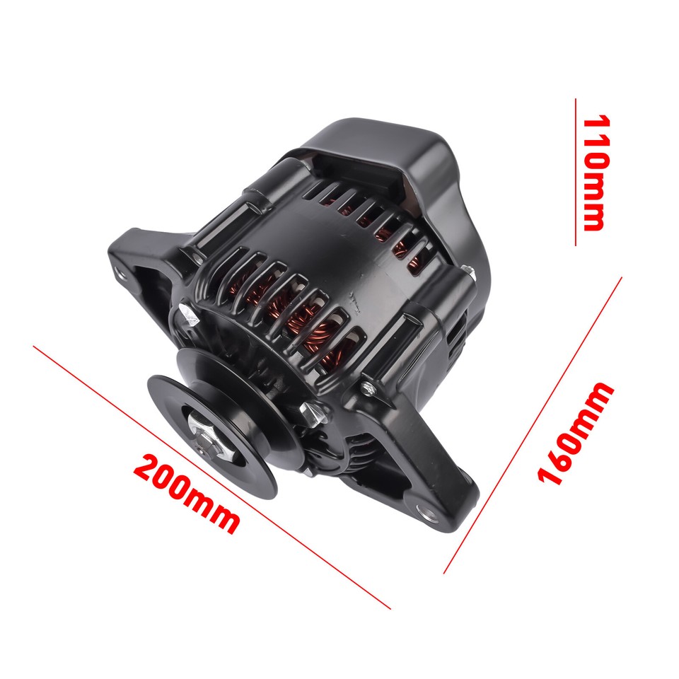 Black Mini Alternator For GM Denso Style with V-Belt 1 Wire Street or ...