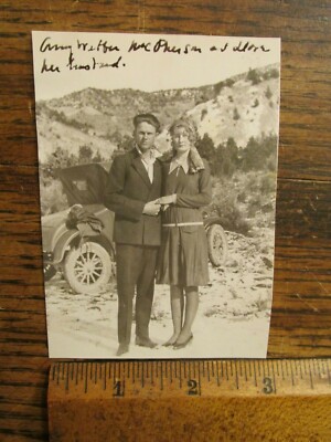 Antique Vintage Ephemera Old Photo Classy Young Couple Road Trip Old ...