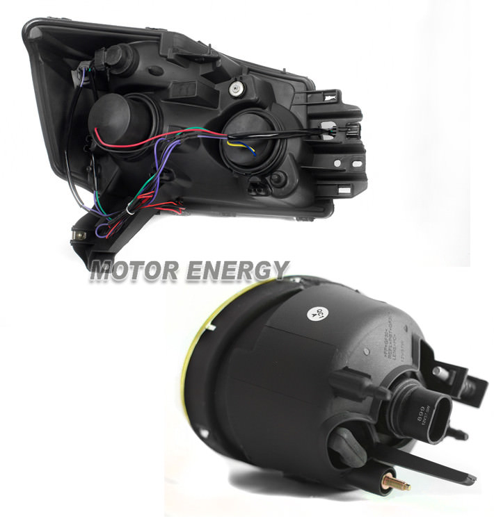 HALO LED PROJECTOR HEADLIGHT BLACK+FOG YELLOW+50W 6K HID FOR 04+ TITAN ...