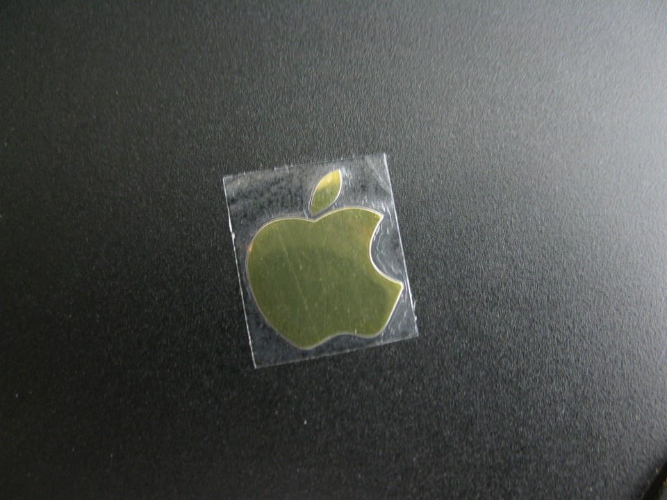 Sticker for Apple Logo Label Aufkleber Badge Golden color decal 13mm x ...