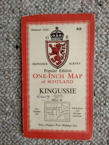Vintage Ordnance Survey One Inch Map Scotland Sheet 43 Kingussie ...