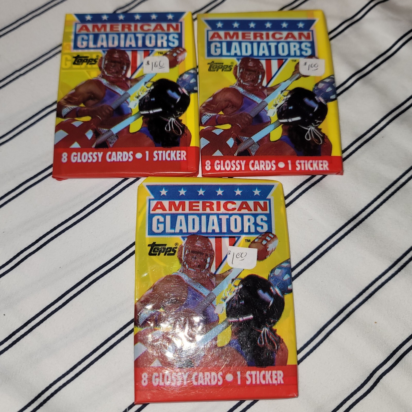 Lot of Three 1991 Topps American Gladiators Trading Cards Wax Packs ...