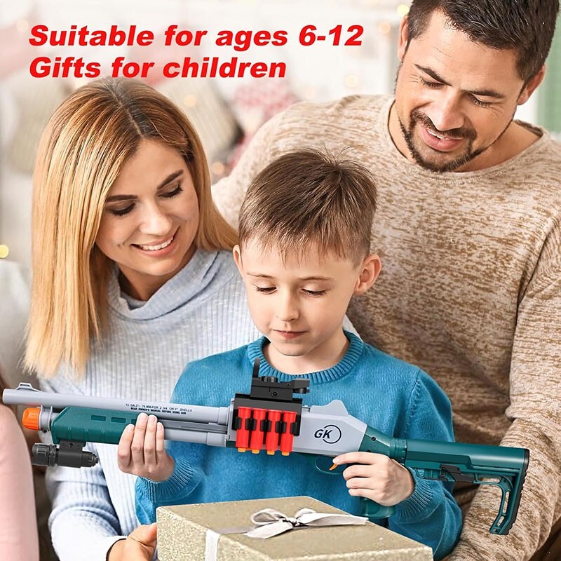 Manual Loading Foam Shotgun Model Toy Gun Shell Projectile Soft Bullet ...