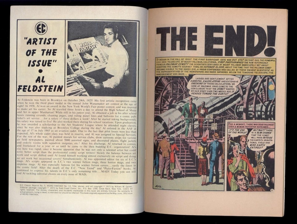 WEIRD SCIENCE #13 EC Comics reprint * 1975 clean ungraded see scans for ...