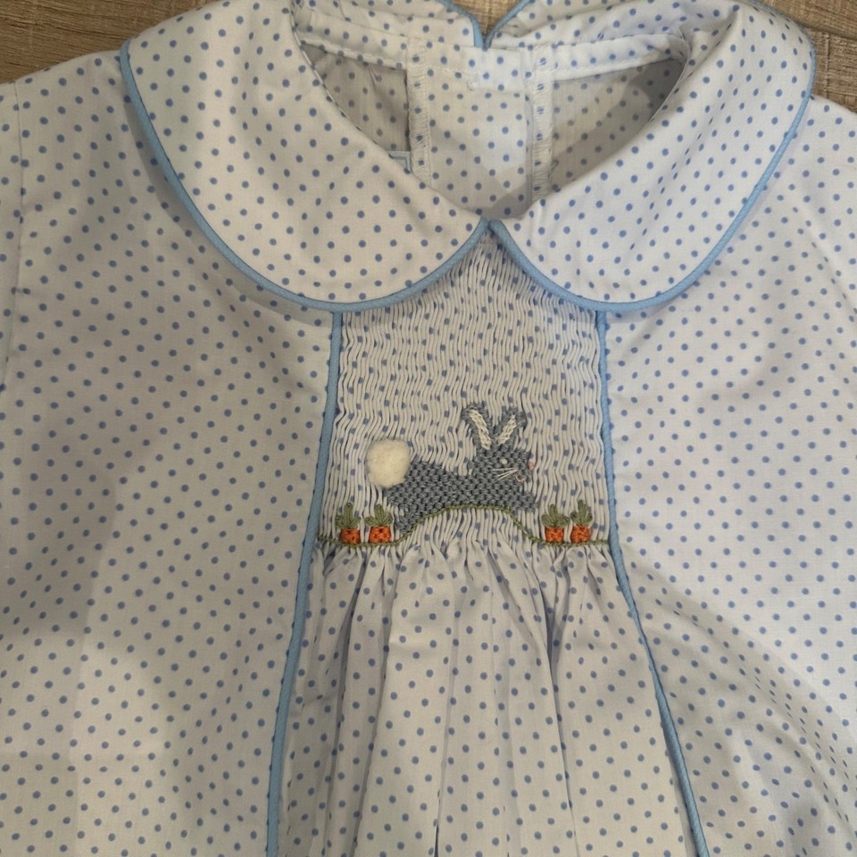 LITTLE ENGLISH BOYS BLUE POLKA DOT ONE PIECE EASTER OUTFIT NEW 24 MONTH ...