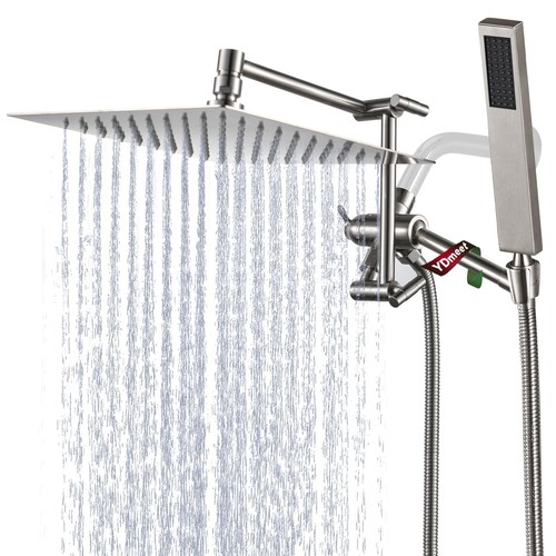 All Metal Rain Shower Head with Handheld Combo, 10" Rainfall Shower ...
