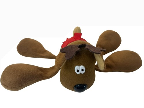 Hallmark Rodney Reindeer Large Plush Toy 10" x 19" Brown With Red Bow ...