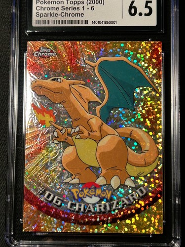 CGC 6.5 Texture Shift Error Charizard Sparkle #6 2000 Topps Chrome ...