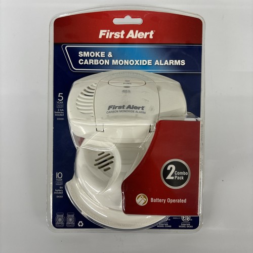 First Alert Smoke & Carbon Monoxide Alarm Set Detector 9V Battery Home ...
