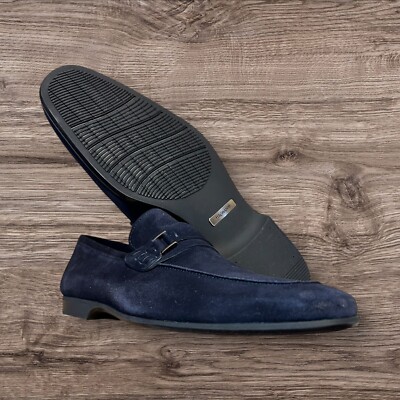 Magnanni Men's 9.5 M Blue Suede Slip On Loafers TRIED ON NO BOX | eBay