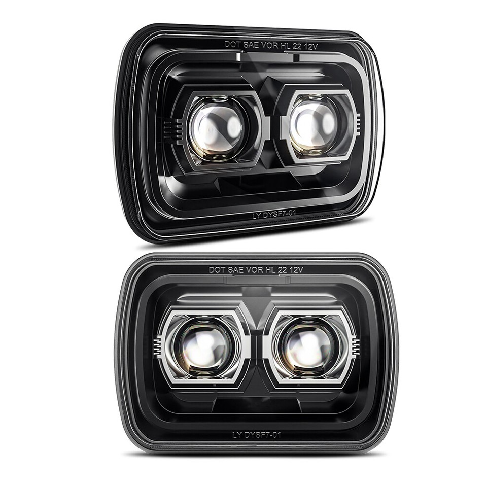 Pair DOT 5X7" 7x6" LED Headlights For Toyota Supra & for Chevy Corvette ...