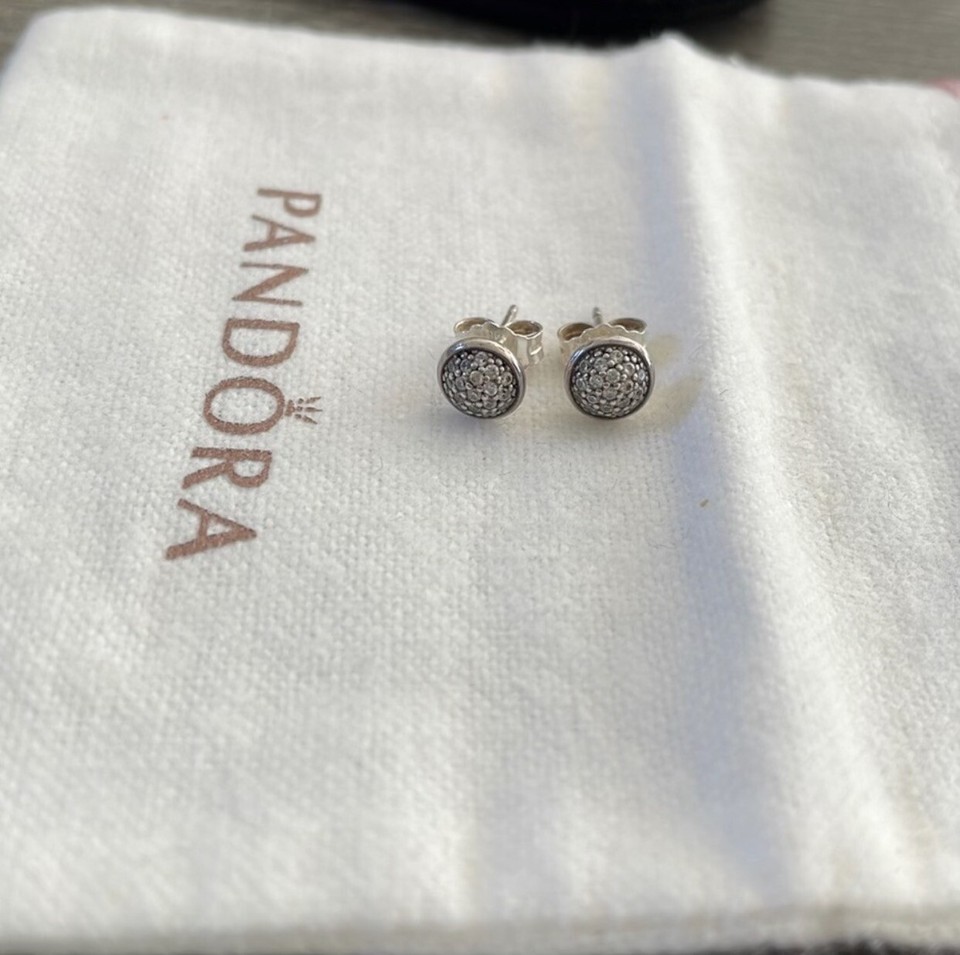 Brand New Genuine Pandora Dazzling Pave Droplets Stud CZ Earrings ...