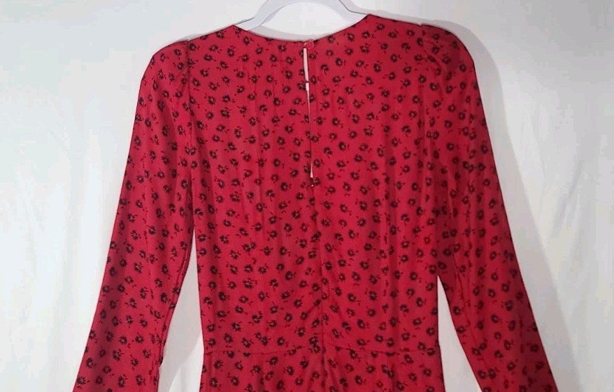 Reformation Red Black Floral Milla Sweetheart Mini Dress US 2 | eBay