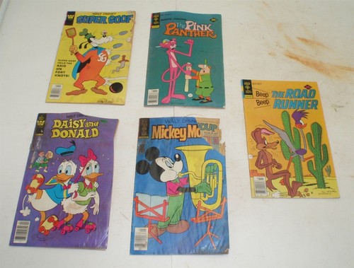 Disney Whitman Comic Lot - Super Goof Donald Mickey Pink Panther Road ...