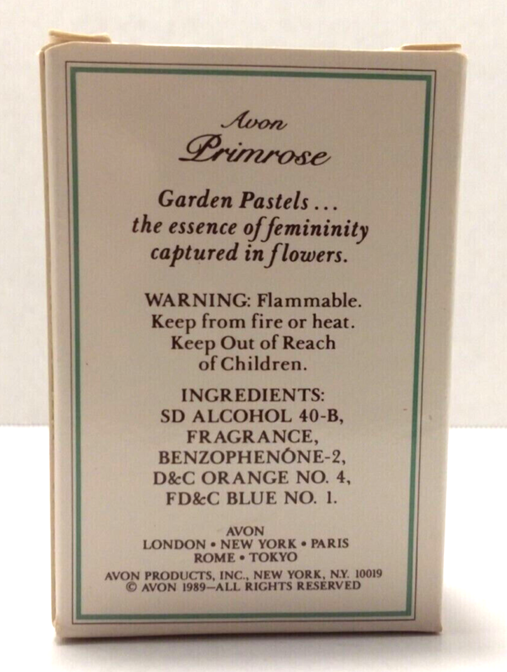 Avon Garden Pastels Primrose Cologne Splash Perfume .33 fl oz NEW | eBay