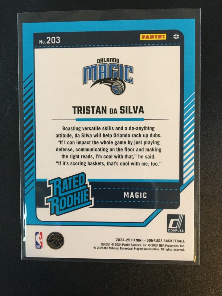 2024-25 DONRUSS BASKETBALL RATED RC 203 TRISTAN da SILVA MAGIC HYPER ...