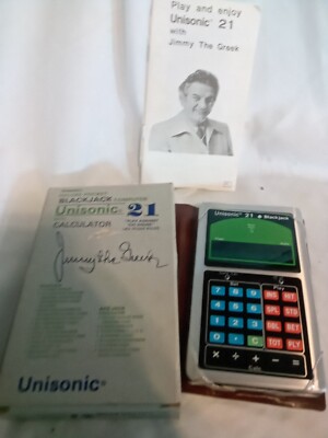 Jimmy The Greek Unisonic 21 Deluxe Pocket Blackjack Computer Calculator ...