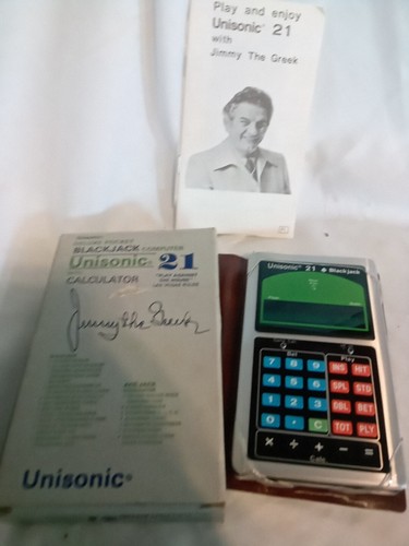Jimmy The Greek Unisonic 21 Deluxe Pocket Blackjack Computer Calculator ...