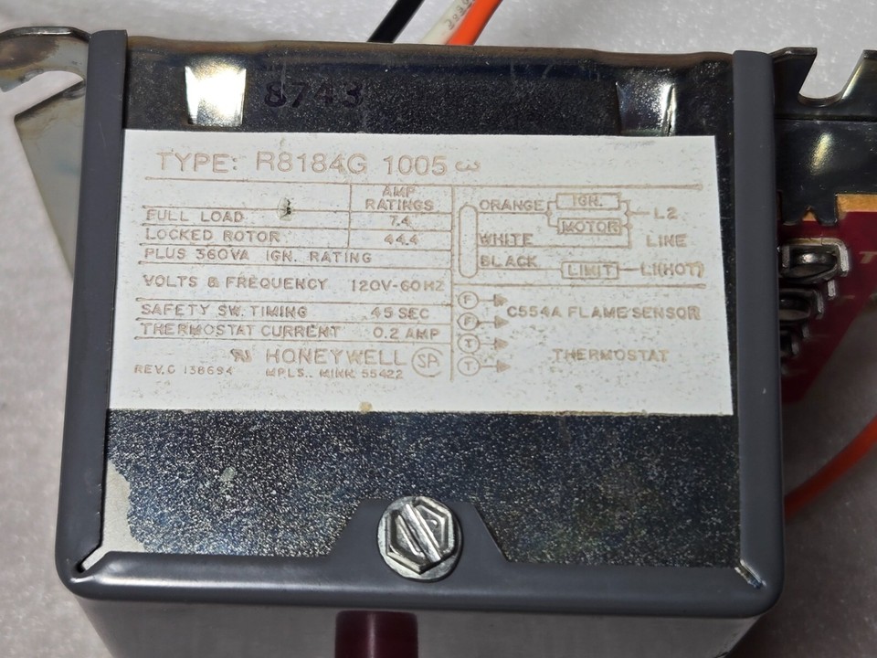 OEM Honeywell R8184G-1005 (R8184G1005) Oil Burner Control CAD Cell ...