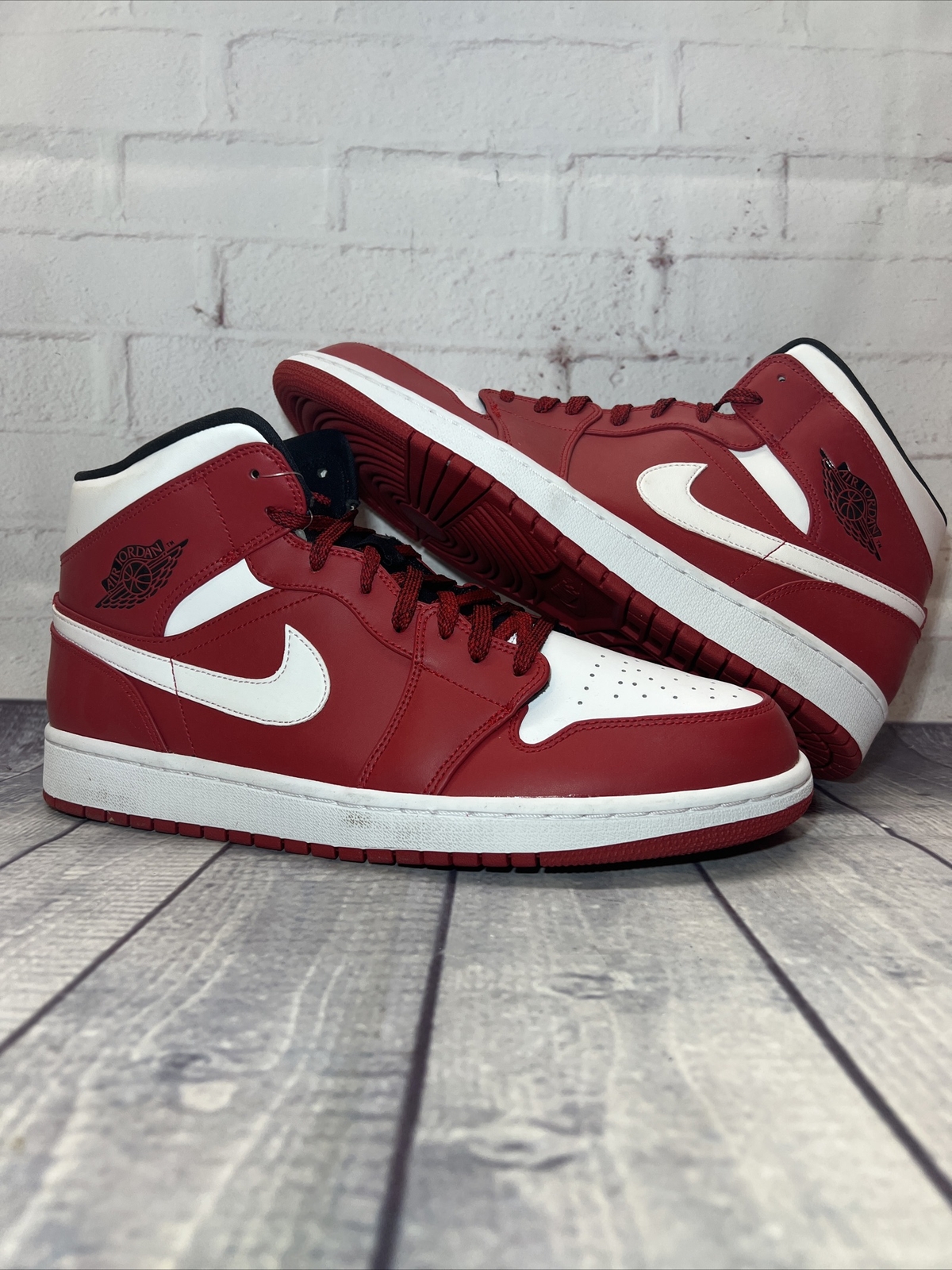 Nike Air Jordan 1 Retro Mid Chicago Gym Red Shoes 554724-605 Men’s Size ...